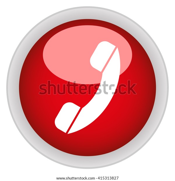 Phone Icon Red Glossy Round Button Stock Vector (Royalty Free ...