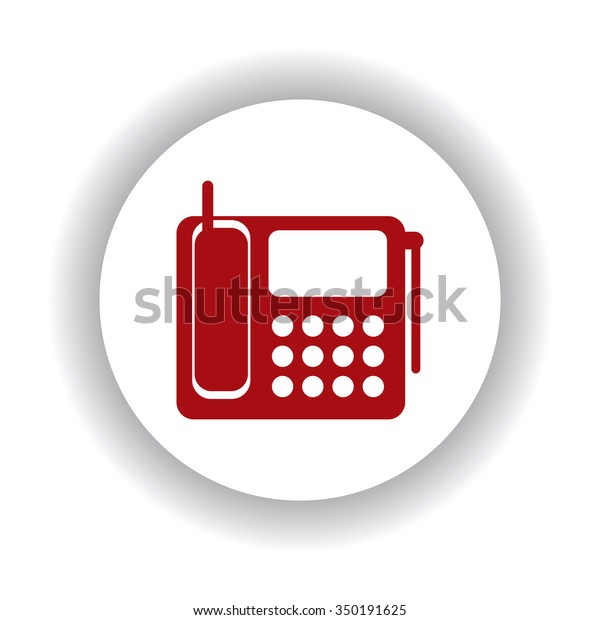 Phone Icon Red Isolated White Background Stock Vector (Royalty Free ...