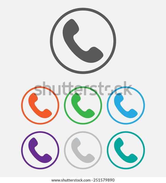 Phone Icon Round Circle Buttons Frame Stock Vector (Royalty Free ...