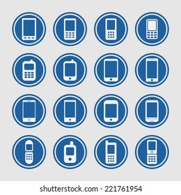 Mobile Phone Icon Set On Clean Stock Vector (Royalty Free) 270394199
