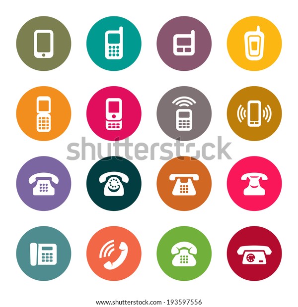Phone Icon Set Stock Vector (Royalty Free) 193597556 | Shutterstock