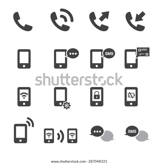 Phone Icon Set: เวกเตอร์สต็อก (ปลอดค่าลิขสิทธิ์) 287048321 | Shutterstock