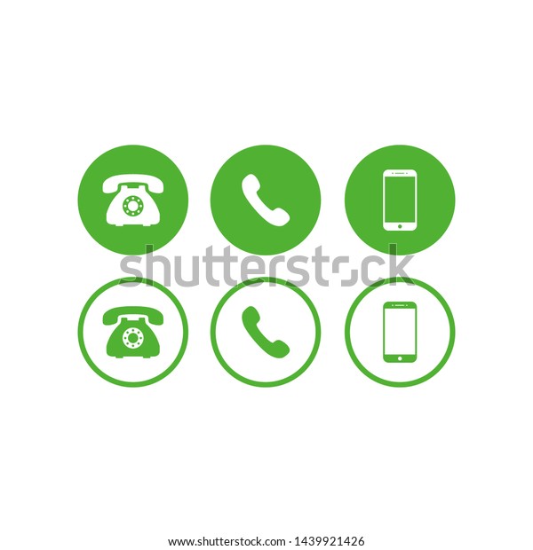 Phone Icon Set Call Icon Set: stockvector (rechtenvrij) 1439921426 ...