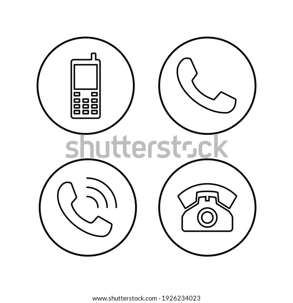 Phone Icon Set Call Icon Vector: vetor stock (livre de direitos ...