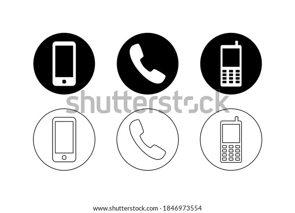 Phone Icon Set Contact Icon Symbol Stock Vector (Royalty Free ...