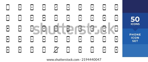 Phone Icon Set Telephone Call Sign 库存矢量图（免版税）2194440047 | Shutterstock