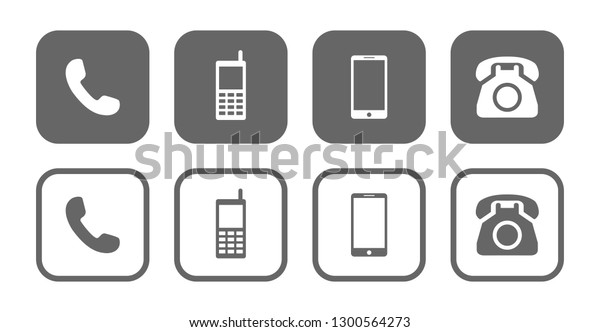 Phone Icon Set Vector Telephone Icons Stock Vector (Royalty Free ...