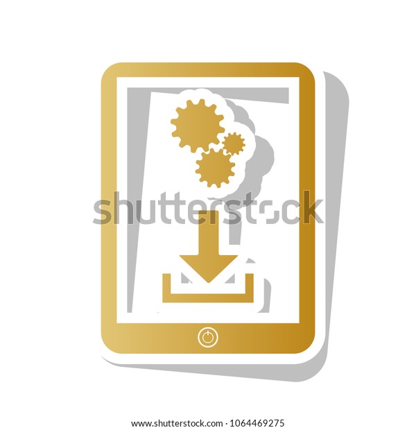 Phone Icon Settings Symbol Vector Golden Stock Vector (Royalty Free ...