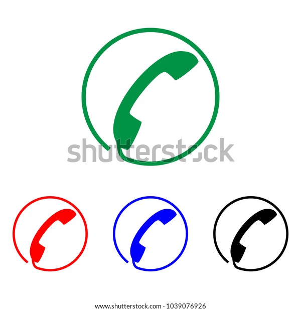 Phone icon, sign. Handset. Vector illustration. Flat design. Colorful ...