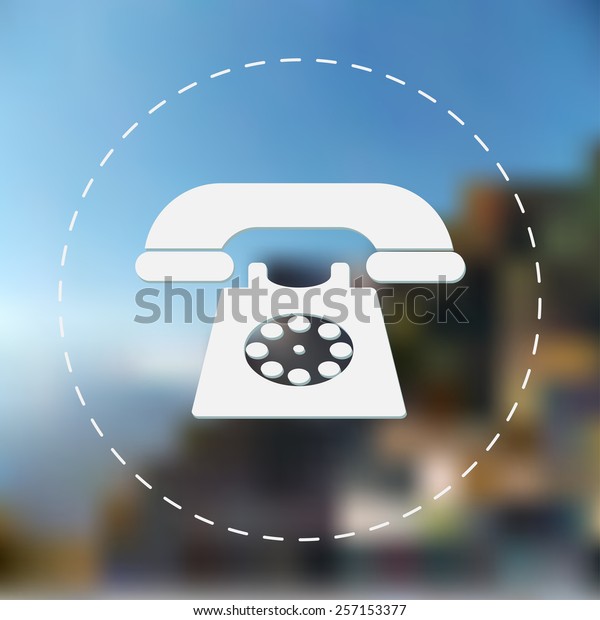 Phone Icon Vector Illustration Blurred Background Stock Vector (Royalty ...