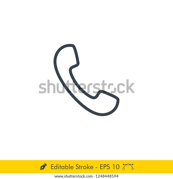 Phone Icon Vector Line Stroke Design Stock Vector (Royalty Free ...