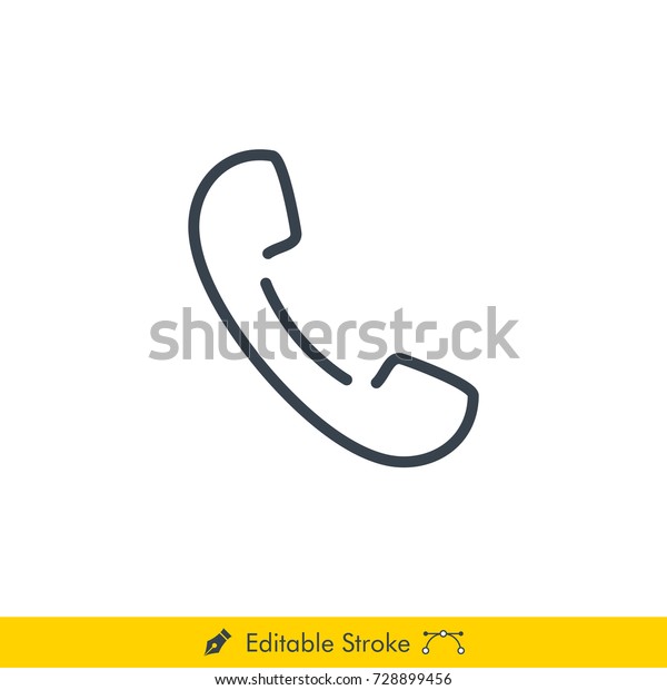 Phone Icon Vector Line Stroke Design Stock Vector (Royalty Free ...