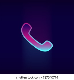 Phone Icon Vector Neon Glow Stock Vector (Royalty Free) 717340774 ...