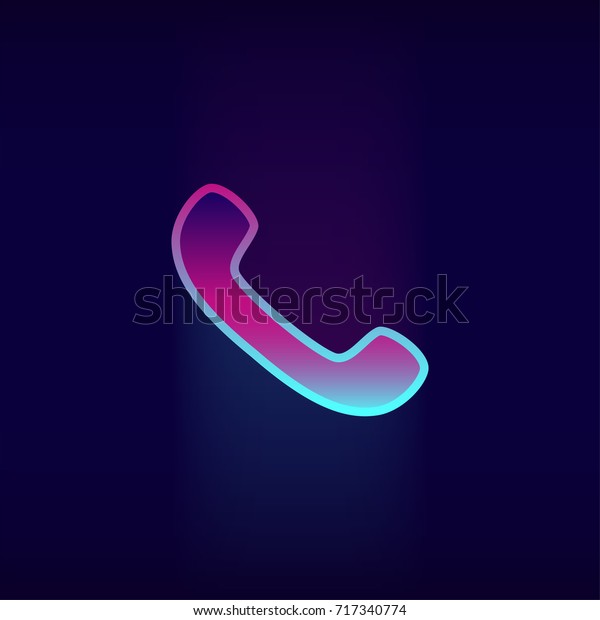Phone Icon Vector Neon Glow Stock Vector (Royalty Free) 717340774 ...