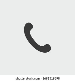 Phone Icon Phone Vector On Gray Stock Vector (Royalty Free) 1691319898 ...