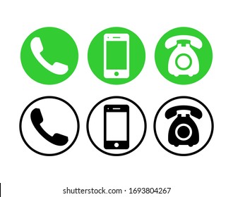 Phone Icon Vector Set Telephone Handphone Stock Vector (Royalty Free ...