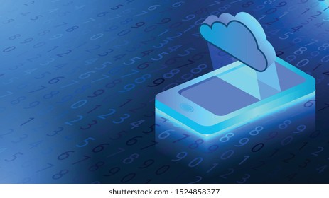 Phone Isometric Smartphone Cloud Storage Concept Stock Vector (Royalty ...