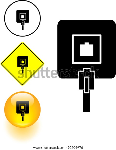 Phone Jack Symbol Sign Button Stock Vector (Royalty Free) 90204976 ...