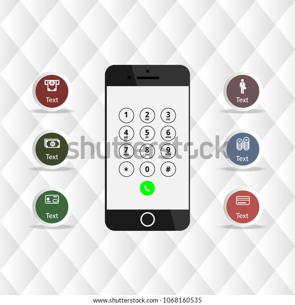 Phone Keypad Icons On Side Depicting Stock Vector (Royalty Free) 1068160535