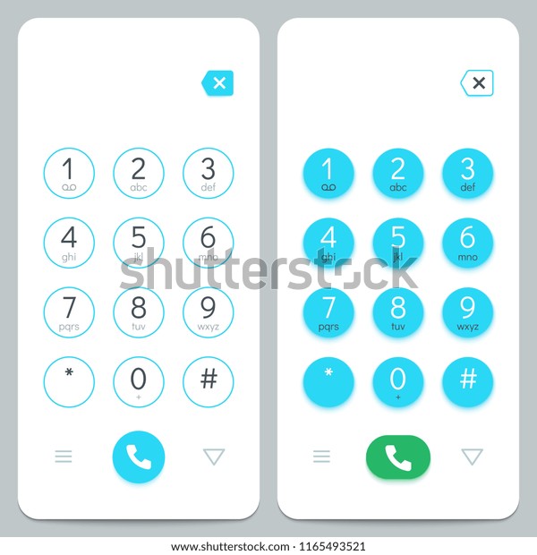 Phone Keypad Smartphone Screen Keyboard Numbers Stock Vector (Royalty ...
