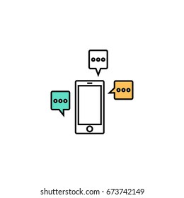 Phone Line Icon Line Icons Flat Stock Vector (Royalty Free) 673742149 ...