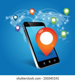 Phone Location Icons Stock Vector (Royalty Free) 250345192 | Shutterstock