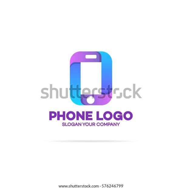 Phone Logo Template On White Background Stock Vector (Royalty Free ...