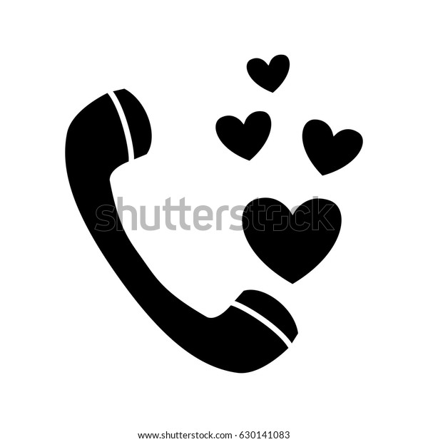 Phone Love Icon Stock Vector (Royalty Free) 630141083
