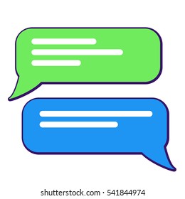 Phone Messages Sms Dialog Box Blue Stock Vector (Royalty Free ...