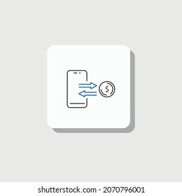 Phone Mobile Money Transaction Vector Icon Stock Vector (Royalty Free ...