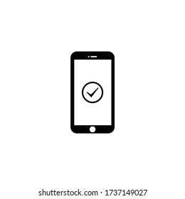Checkmark On Smartphone Screen Green Confirmation Stock Vector (Royalty ...
