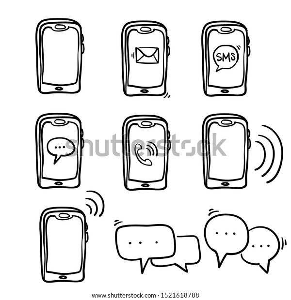 Phone Notification Icons On White Background Stock Vector (Royalty Free ...