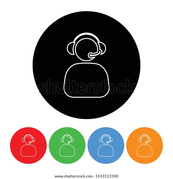 Phone Operator Icon Outline Style Black Stock Vector (Royalty Free ...