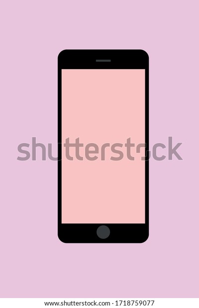 Phone Pink Screen Purple Background Stock Vector (Royalty Free ...