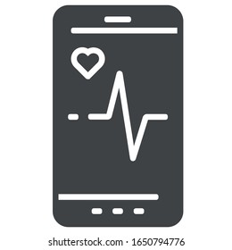 Phone Pulse Icon On White Background Stock Vector (Royalty Free ...