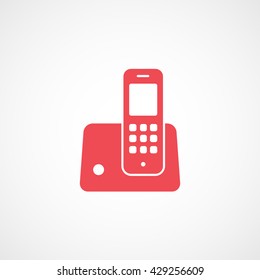 Phone Red Icon On White Background Stock Vector (Royalty Free ...