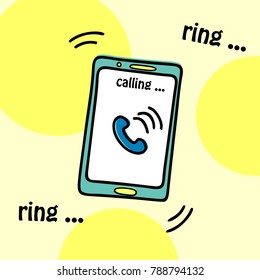 Phone Ring Vector Cartoon Illustration Stock Vector (Royalty Free ...