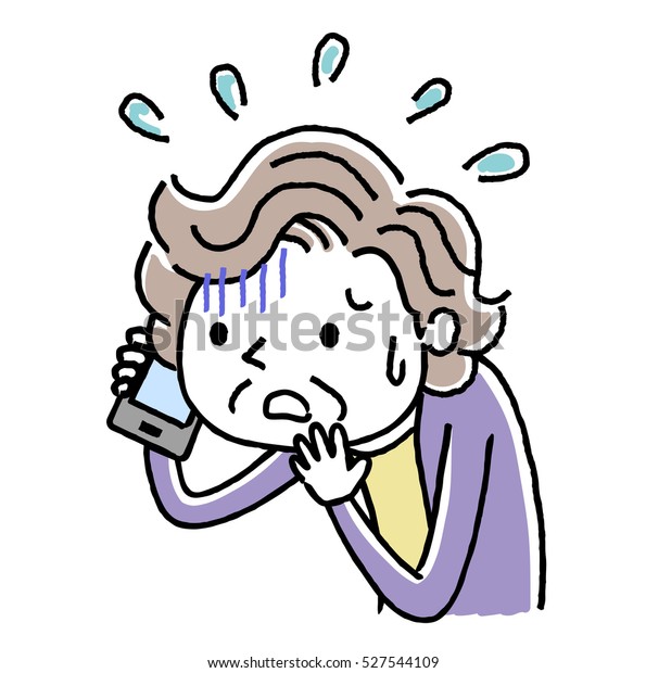 Phone Senior Woman Afraid Panic Anxious Stock Vector (Royalty Free ...