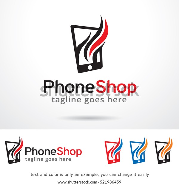 Phone Shop Logo Template Design Vector Stok Vektör (Telifsiz) 521986459 ...