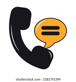 Phone Speech Bubble On White Background Stock Vector (Royalty Free ...
