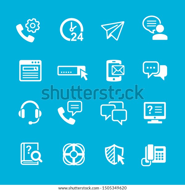 Phone Support Icon Set Stock Vector (Royalty Free) 1505349620 ...