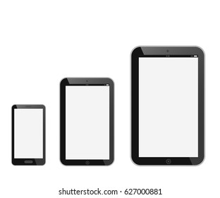 Phone Tablets On White Background Vector Stock Vector (Royalty Free ...