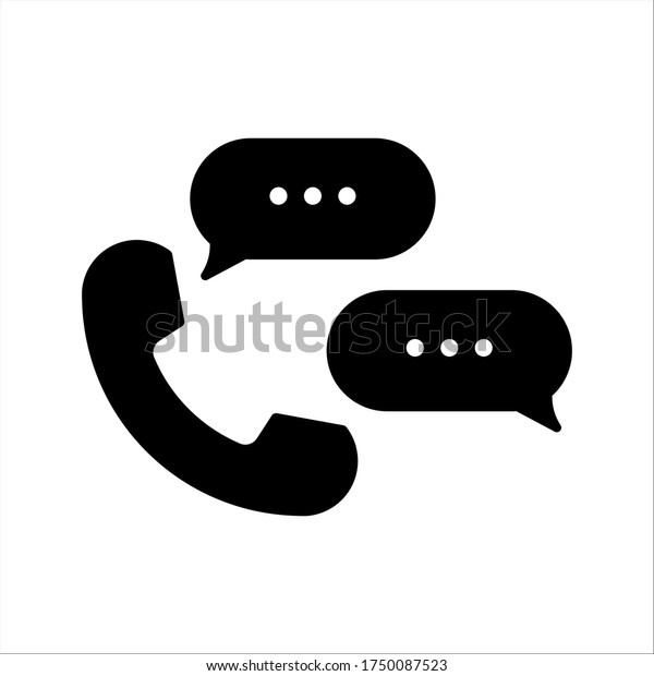 Phone Talk Chalk Icon On White Stock Vector (Royalty Free) 1750087523 ...