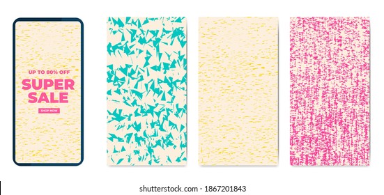 Phone Template Set Hand Drawn Textures Stock Vector (Royalty Free ...