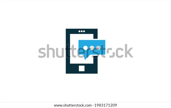 Phone Text Message Icon Logo Design Stock Vector (Royalty Free ...