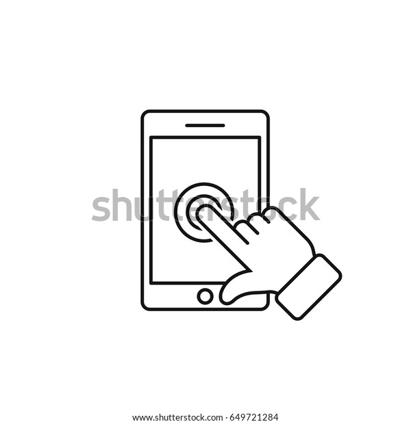 Phone Touch Screen Finger Outline Icon Stock Vector (Royalty Free ...