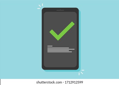 Phone Vector Correct Icon On Screen Stock Vector (Royalty Free ...