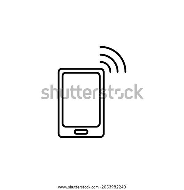 Phone Waves Icon Mobile Network Set Stock Vector (Royalty Free ...
