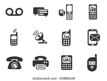 Phone Web Icons Set Simple Symbols Stock Vector (Royalty Free ...