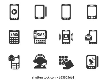 Phone Web Icons Set Simple Symbols Stock Vector (Royalty Free ...